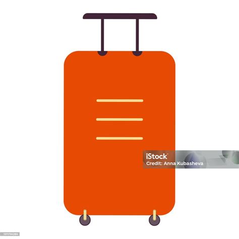 주황색 여행 수하물 가방 평면으로 여행의 평면 디자인 스타일 현대 벡터 일러스트 아이콘 가방에 대한 스톡 벡터 아트 및 기타 이미지 가방 개념 공항 Istock