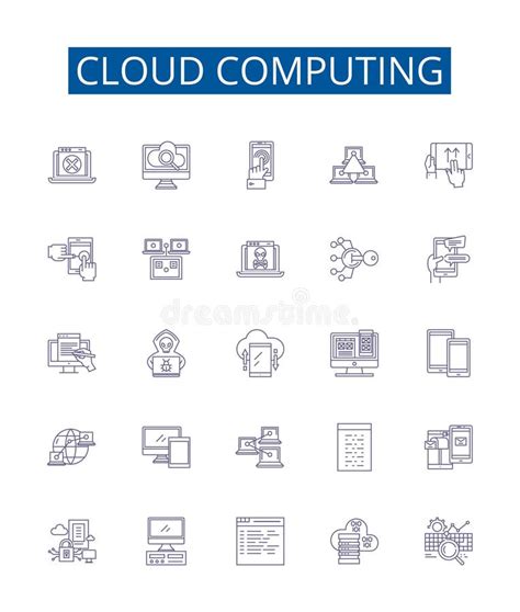 Cloud Computing Line Icons Signs Set Design Collection Of Cloud