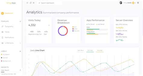 sing app html5 lite an open source admin dashboard template best free html css templates