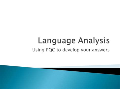 Language Analysis Teaching Resources
