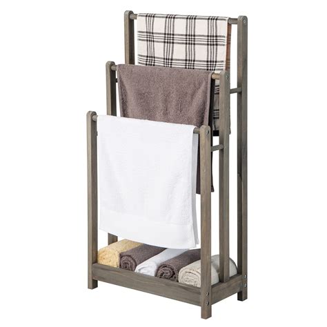 Buy Giantex 3 Tier Wooden Towel Rack Freestanding Towel Drying Holder Storage Shelf Grey