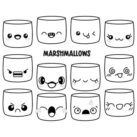 Marshmallow Clip Art Black And White