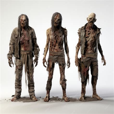 Premium Photo Vray Style 3d Zombie Compositions With Earthy Textures