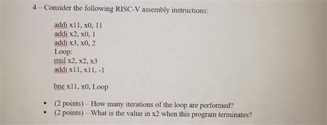 Solved Consider The Following Risc V Assembly Instructions