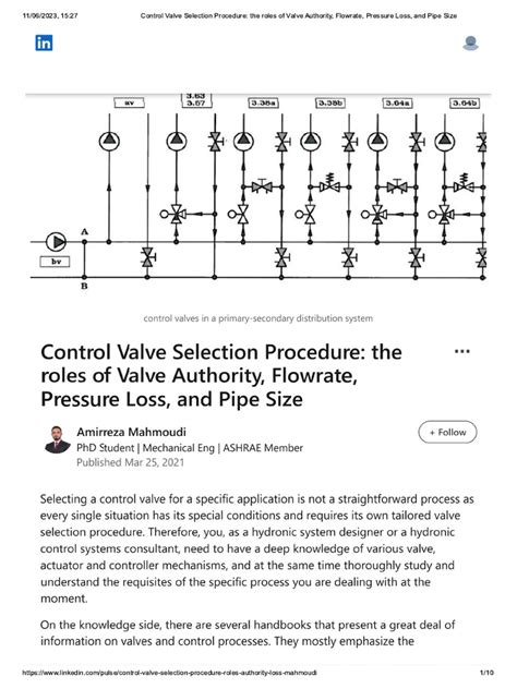 Control Valve Selection Procedure The Pdf