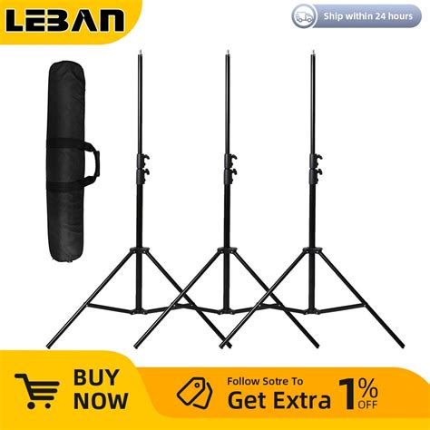 Godox 3pcs 280cm 28m 9ft 프로 헤비 듀티 라이트 스탠드 100cm 운반 가방 스튜디오 Speedlite 플래시 De300 De400 Sk300