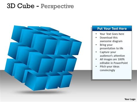 3d Cube Perspective Diagram Ppt 6 Powerpoint Presentation Slides Ppt Slides Graphics