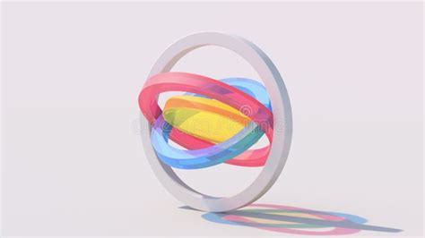 Glass Circle Shape Black Background Abstract Animation 3d Render