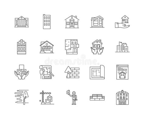 House Renovation Line Icons Signs Vector Set Linear Concept Outline Illustration Stock