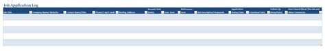 Job Application Log Template In Excel Download Xlsx