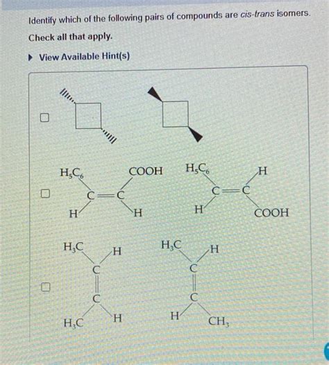 Solved Identify Which Of The Following Pairs Of Compounds