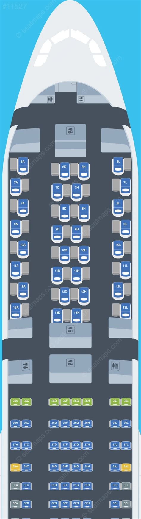 Seat Map Of China Eastern Airbus A330 300 Aircraft