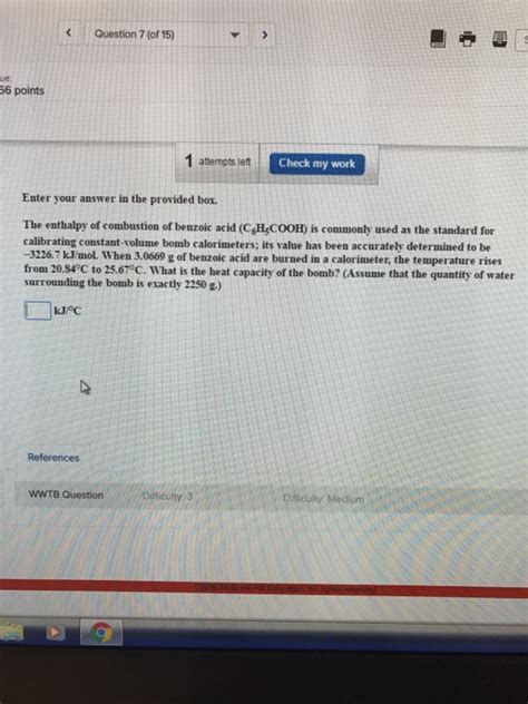 Solved Enter Your Answer In The Provided Box The Enthalpy