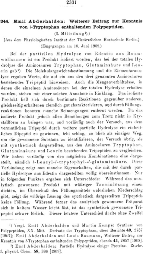 Weiterer Beitrag Zur Kenntnis Von L‐tryptophan Enthaltenden
