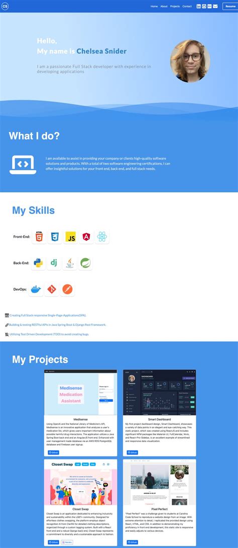 Chelsea Snider On Linkedin Softwaredevelopment Portfolio Frontenddeveloper Fullstackdeveloper