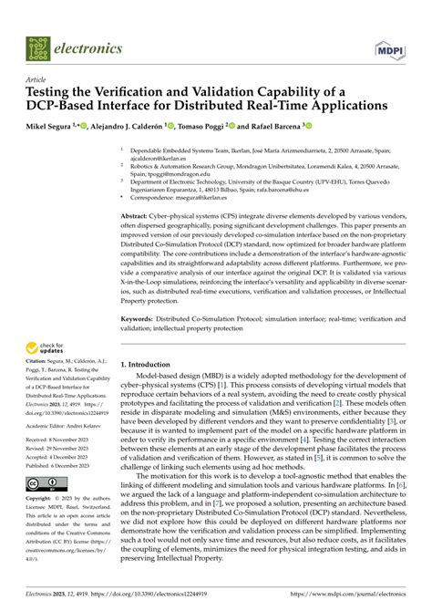 Pdf Testing The Verification And Validation Capability Of A Dcp Based
