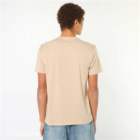 Printed Cotton T Shirt Beige Kiabi