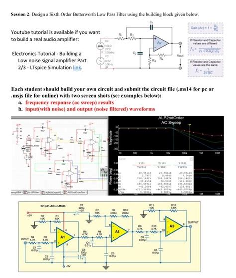 Solved Session 2 Design A Sixth Order Butterworth Low Pass
