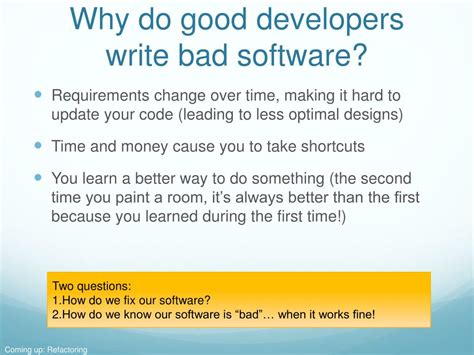 Ppt Refactoring And Code Smells Powerpoint Presentation Free