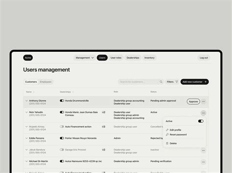 Data Table For Users Management By Nick Yahodin Layers Ui Design