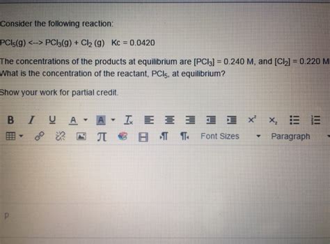 Solved Consider The Following Reaction Pcl 5 Pcl 3