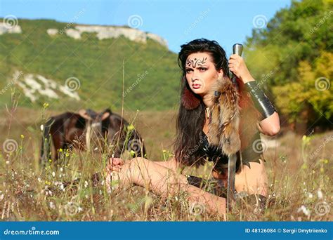 Girl Amazon Warrior Armed With A Sword
