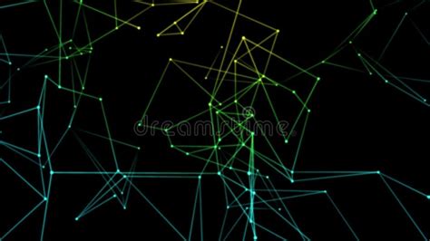 Abstract Digital Connection Moving Dots And Lines 3d Technology Background Stock Video Video