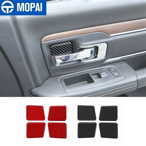 Mopai 부드러운 탄소 섬유 자동차 인테리어 도어 볼 장식 커버 스티커 닷지 램 2010 2015 자동차 인테리어 액세서리 Aliexpress