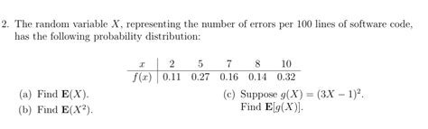 Solved The Random Variable X Representing The Number Of Chegg