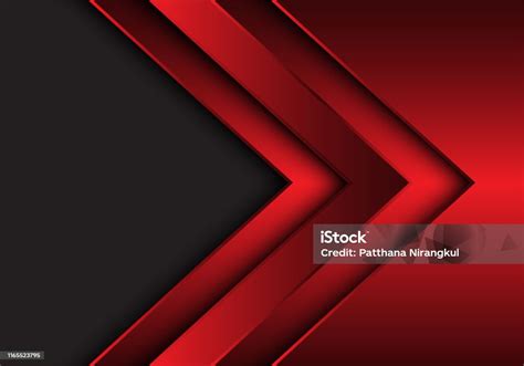 회색 빈 공간 디자인 현대 미래 배경 벡터 일러스트와 추상 적색 금속 화살표 방향 0명에 대한 스톡 벡터 아트 및 기타 이미지