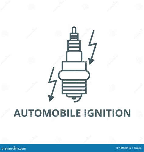 Automobile Ignition Line Icon Vector Automobile Ignition Outline Sign