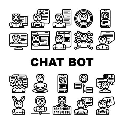 chat bot robot service icons set vector 22499212 vector art at vecteezy