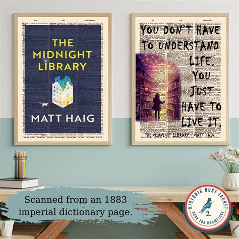 Printable The Midnight Library Book Cover Art Vintage Book Cover Poster Print Book Lover