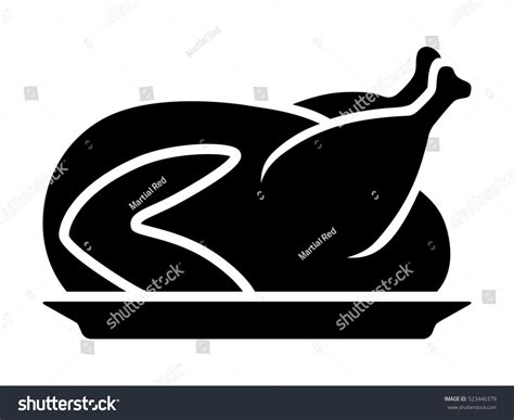 Cooked Turkey Clipart Black And White