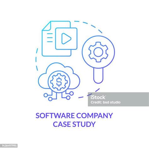 소프트웨어 회사 사례 연구 파란색 그라디언트 개념 아이콘 It 지원에 대한 스톡 벡터 아트 및 기타 이미지 It 지원 감시 개념 Istock