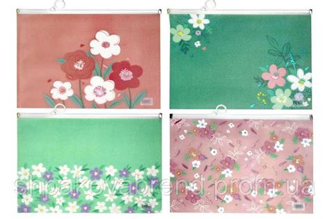 Папка на Zip Lock А4 180 микрон с фольгой Цветы на сатине 33 24см 12шт уп Id 2407116432