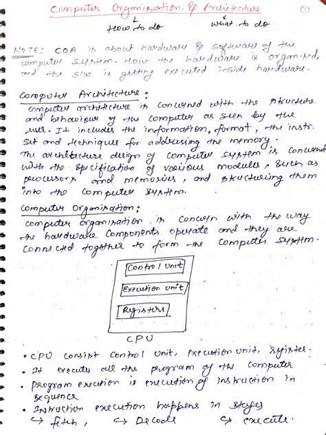 Coa Unit 1 Notes Pdf