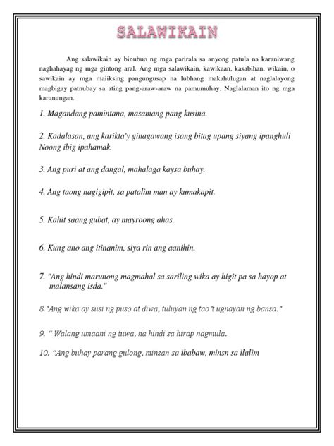 Salawikain Pdf