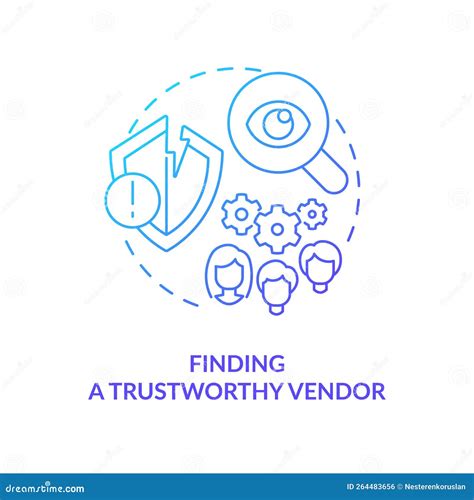 Finding Trustworthy Vendor Blue Gradient Concept Icon Stock Vector