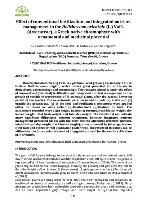 Pdf Effect Of Conventional Fertilization And Integrated Nutrient