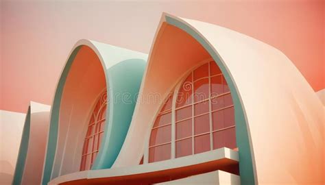 Curved White Architectural Structure With Repeating Patterns And Lines Stock Illustration