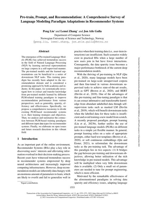 Pdf Pre Train Prompt And Recommendation A Comprehensive Survey Of Language Modeling