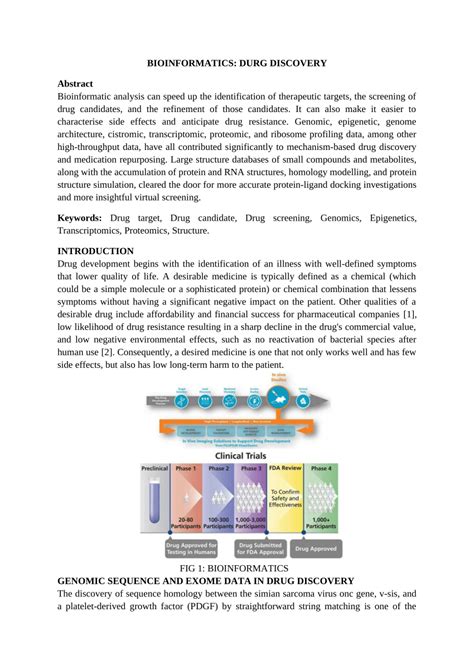 Pdf A Review Bioinformatics And Durg Discovery