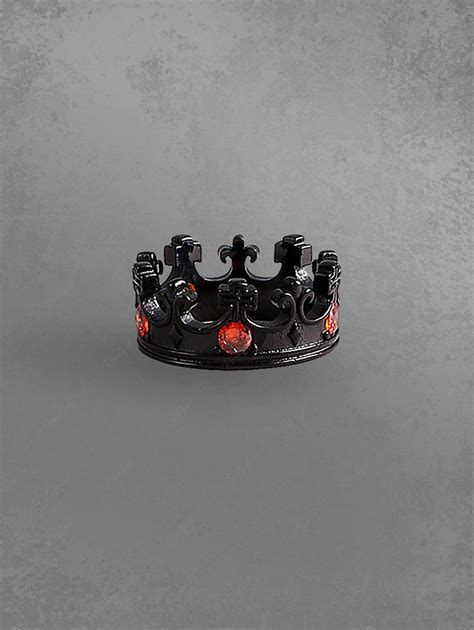 Gothic Vintage Crown Vampire Ruby Ring Rgothic