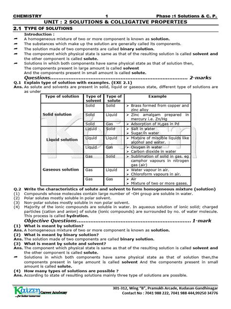 Phase 1 Unit 2 Solutions And Colligative Properties Eng Med Pdf
