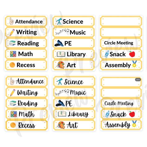 Classroom Schedule Cards Template Editable On Canva Daily Schedule With