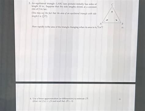 Solved 5 An Equilateral Triangle Aabc See Picture