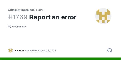 Report An Error · Issue 1769 · Citiesskylinesmodstmpe · Github