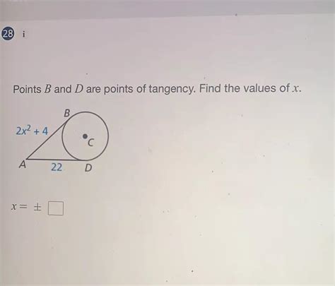 Solved 28 I Points B And D Are Points Of Tangency Find The