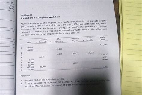 Problem 1 9 Transactions In A Completed StudyX